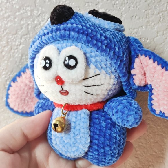 Handmade | Toys | Handmade Amigurumi Crochet Doraemon Wearing A Lilo ...